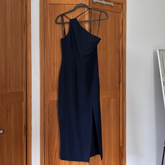 Wayf | Dresses | Navy Blue Asymmetrical Dress | Poshmark